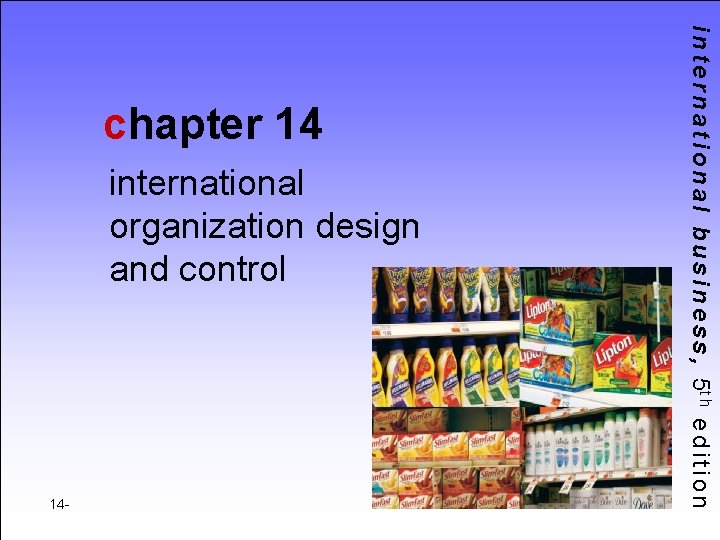 international organization design and control 14 i n