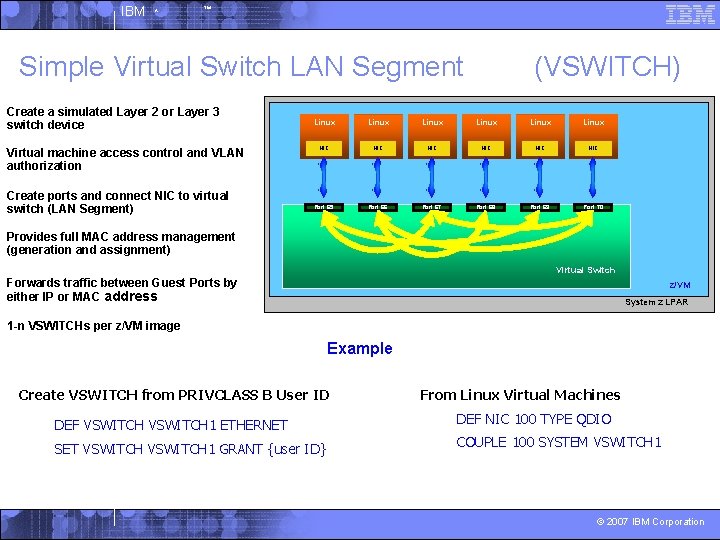 IBM Link Aggregation with the zVM Virtual Switch