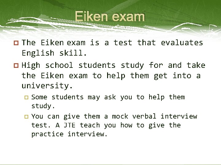 Exercise Speaking Writing Questions Test Practice Eiken