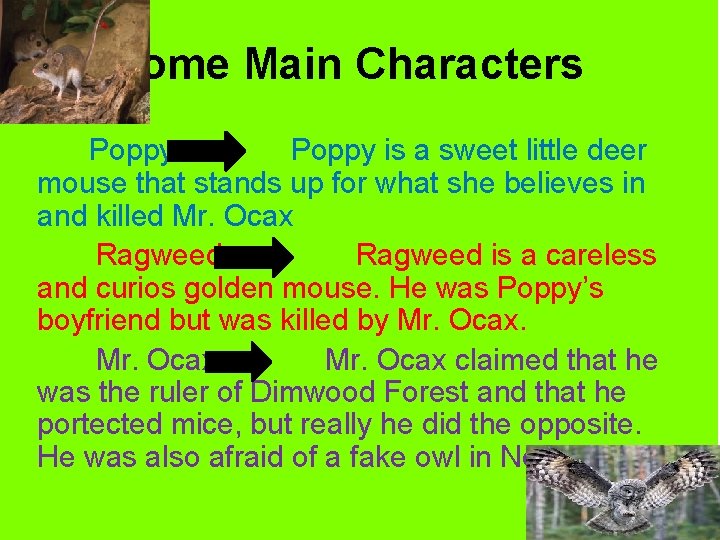 Poppy by Avi Powerpoint by Ana Lazardi Plot