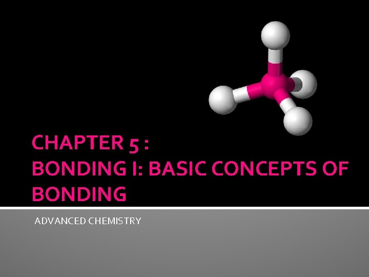 CHAPTER 5 BONDING I BASIC CONCEPTS OF BONDING