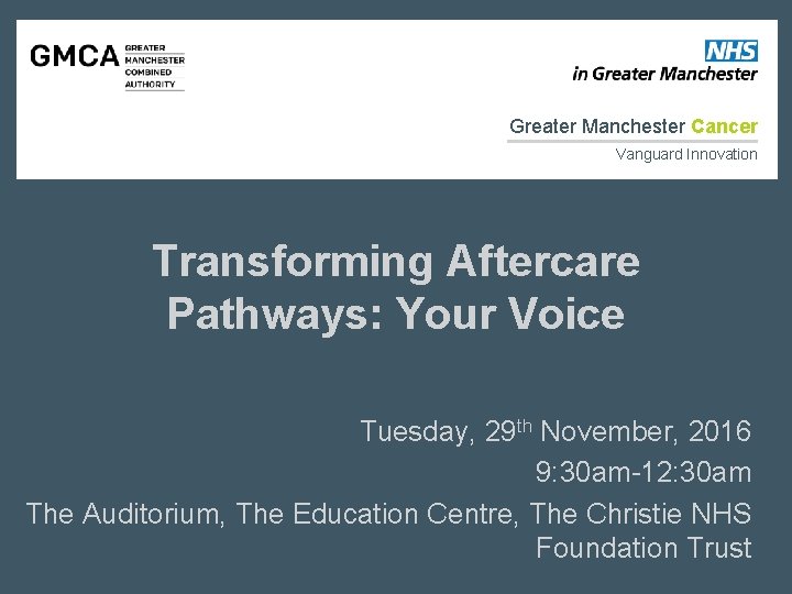 Greater Manchester Cancer Vanguard Innovation Transforming Aftercare ...