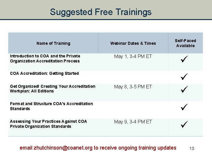 A Brief Introduction to COA Accreditation Joe Frisino