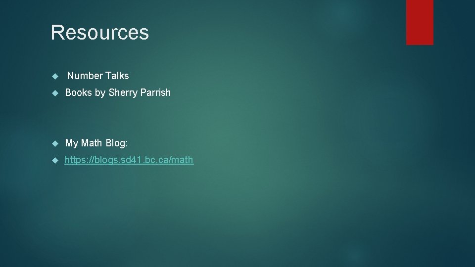 Number Talks BURNABY SCHOOLS DONNA MORGAN MATHSCIENCE CONSULTANT