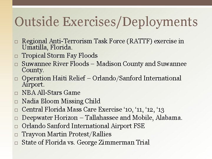 Central Florida Region 5 Incident Management Team Overview