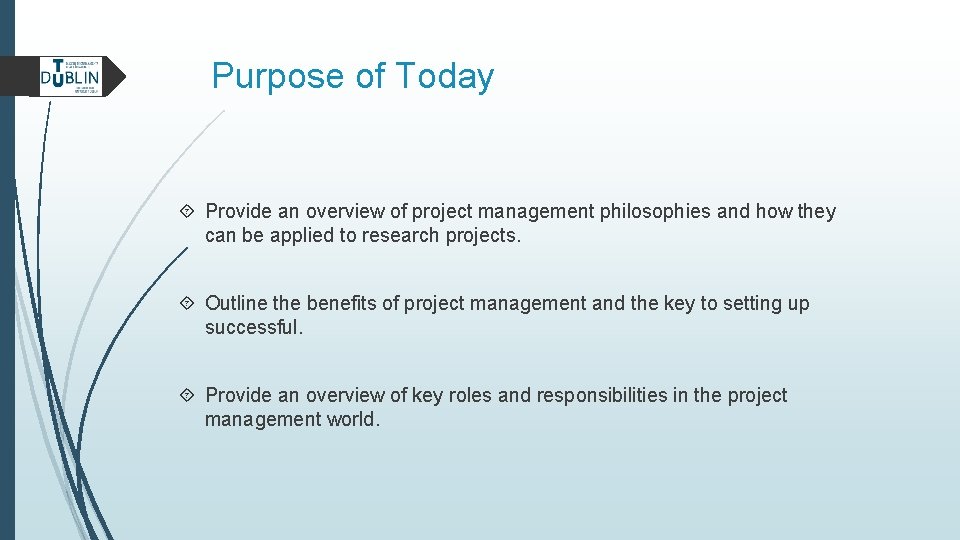 Project Management Overview How Project Management Principles can