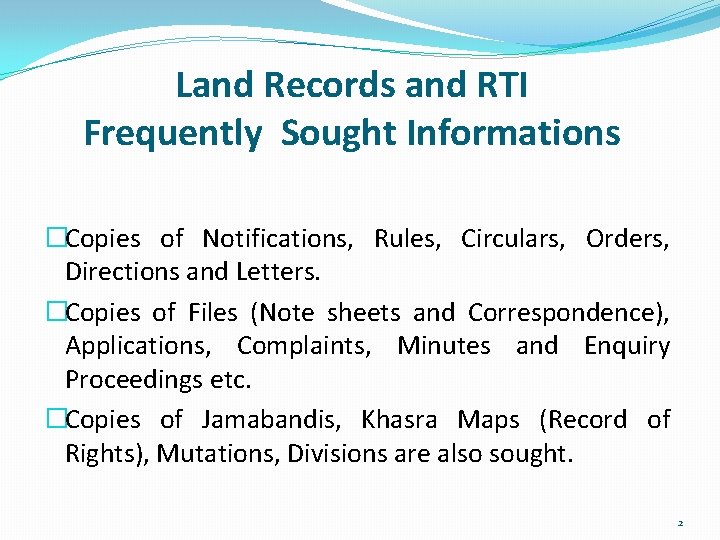 Land Records and Implementation of RTI in Rajasthan