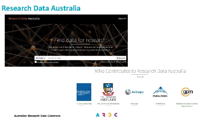Research Data Australia Metadata Interoperability PRESENTED BY ARDC