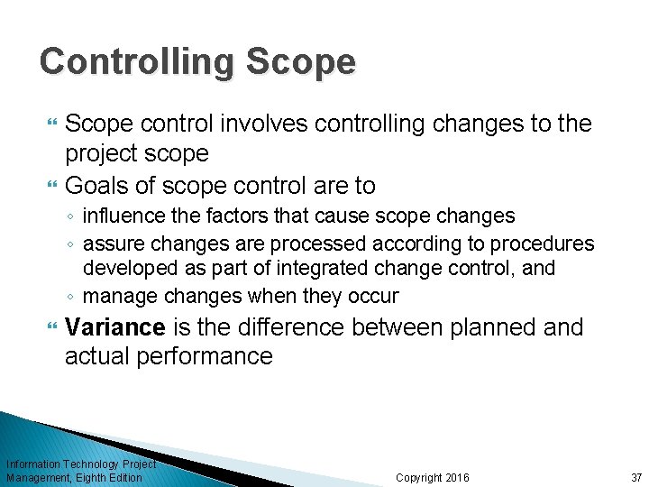 Chapter 5 Project Scope Management Information Technology Project
