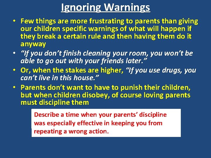 Week 3 Ignoring Warnings Few things are more