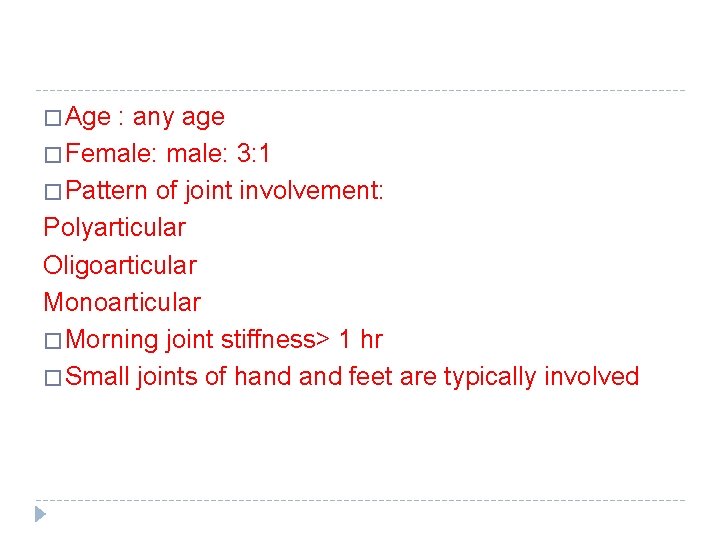 Diagnosis and differential diagnosis of rheumatoid arthritis Update