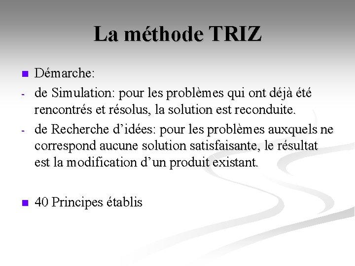 La Mthode TRIZ en Agroalimentaire INTRODUCTION Elabore en