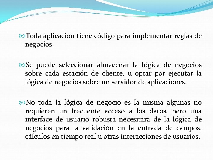 ARQUITECTURA 3 CAPAS PROGRAMACIN POR CAPAS Definicin Es