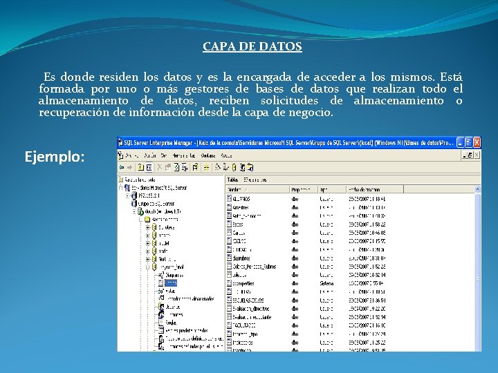 ARQUITECTURA 3 CAPAS PROGRAMACIN POR CAPAS Definicin Es
