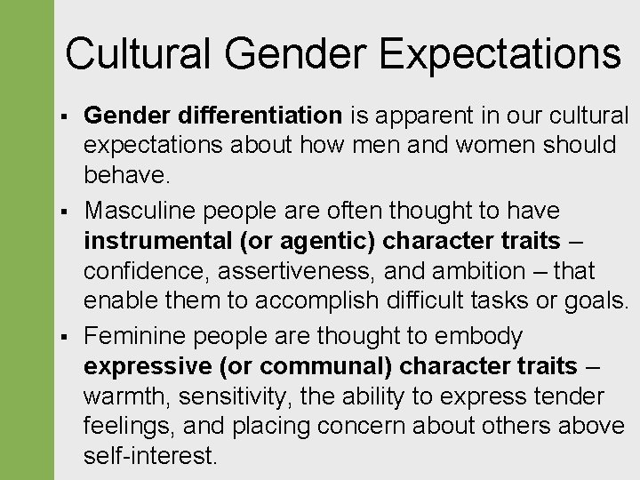 Chapter 3 Our Gendered Identities Chapter Outline Gendered