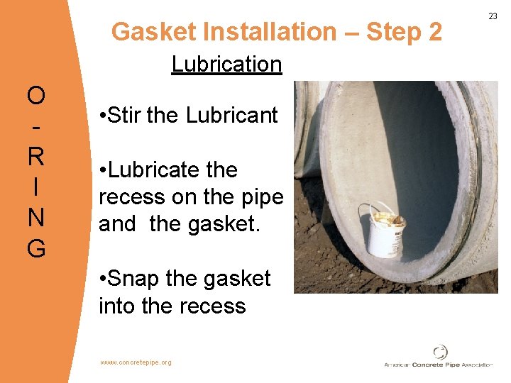 Installation and Inspection of Concrete Pipe Joining Joints