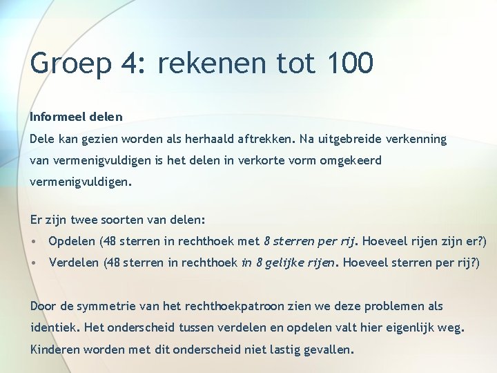 Jonge kinderen leren rekenen Domein hele getallen TALproject
