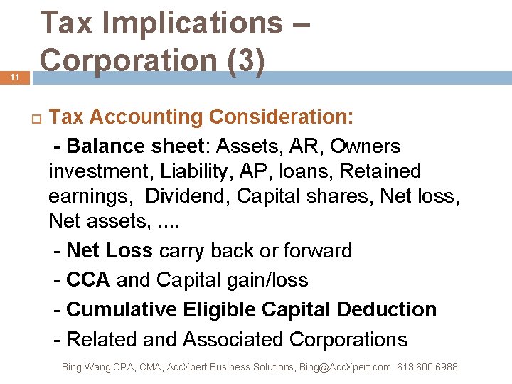 TAX CONSIDERATIONS WHEN SETTING UP YOUR BUSINESS Starting