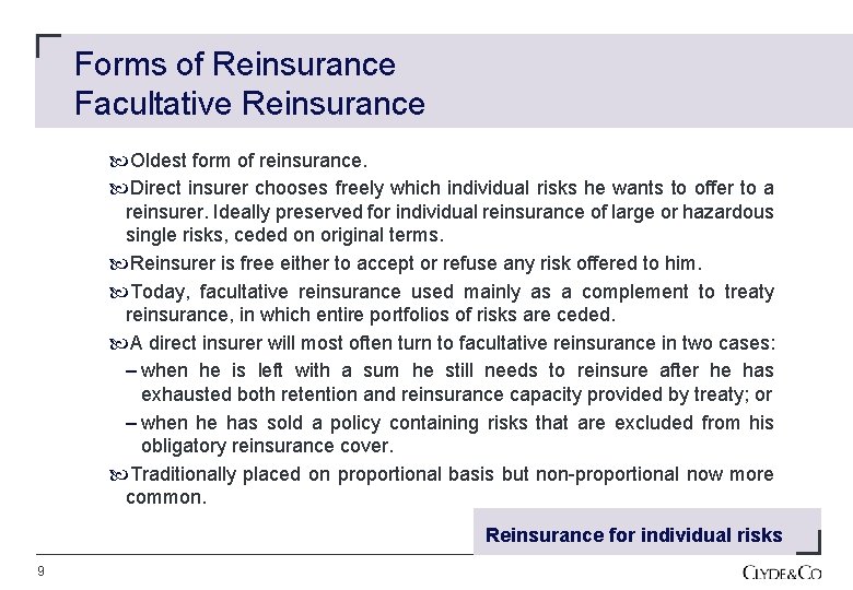Insurance for Consenting Adults An Introduction to Reinsurance