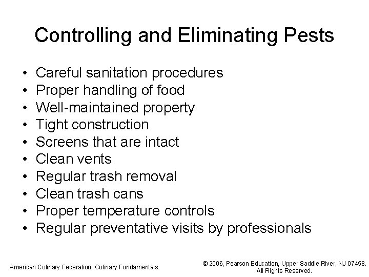 Unit 3 Sanitation What is sanitation American Culinary