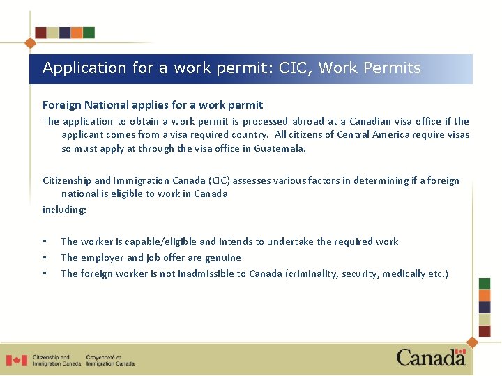 Overview of the Temporary Foreign Worker Program TFPW