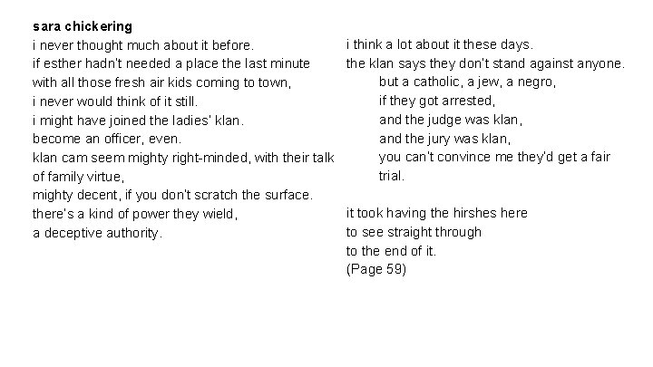 Witness by Karen Hesse Summary of Witness tells