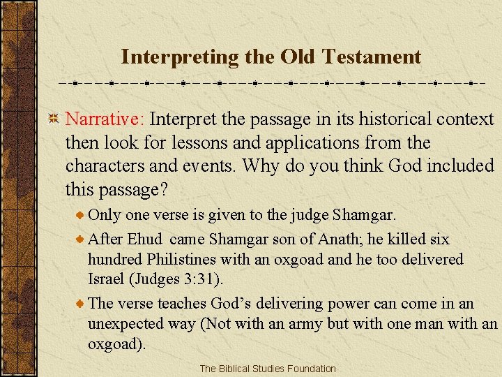 Principles of Biblical Interpretation Lesson 6 Core Faith