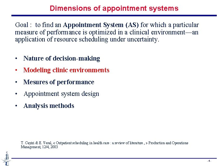 Chapter 2 Appointment scheduling Plan Basis of Appointment