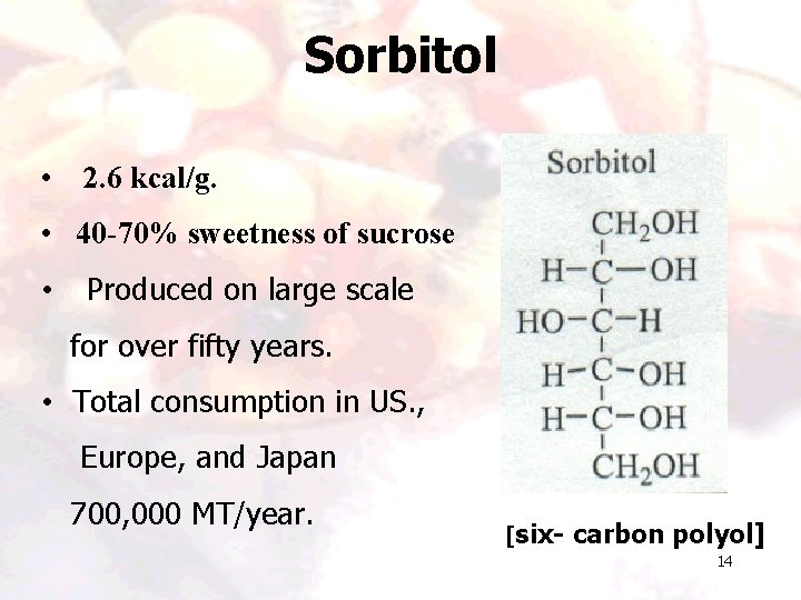 Sugar alcohols An overview of manufacturing as a