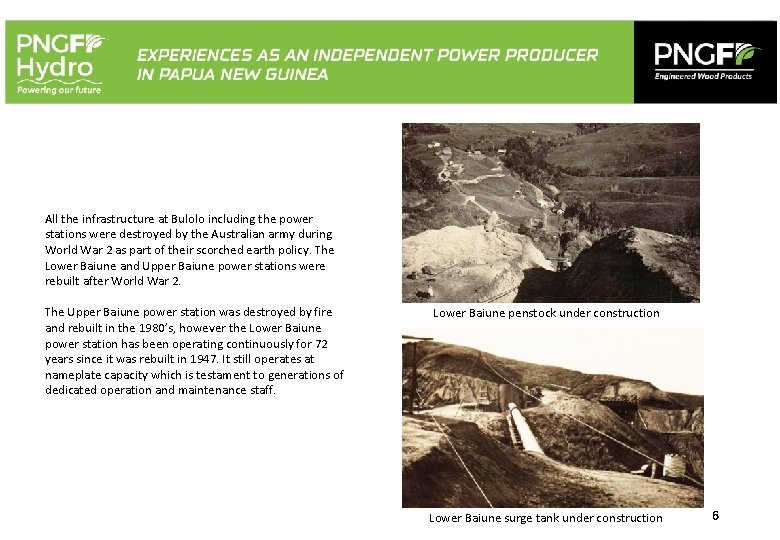 1 Overview of PNG Forest Products Good afternoon