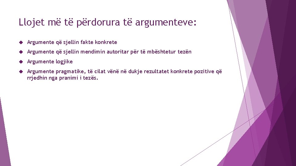 Teksti argumentues Veori karakteristika teknika t shkrimit t