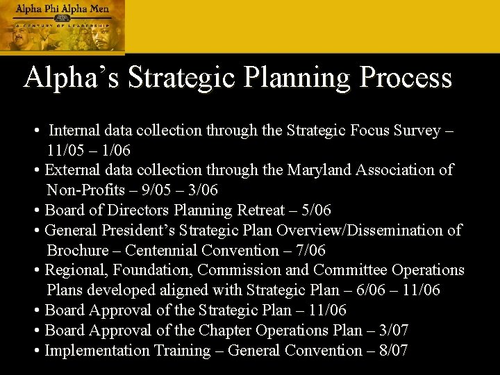 Alpha Phi Alpha Fraternity Inc Chapter Operations Plan