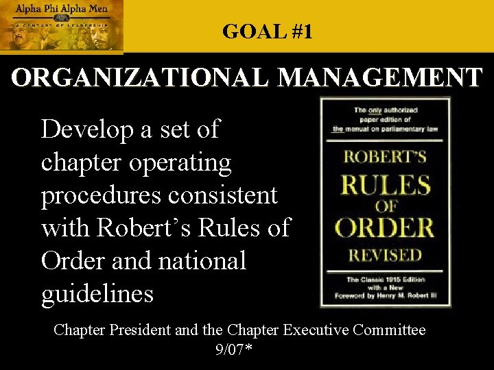 Alpha Phi Alpha Fraternity Inc Chapter Operations Plan