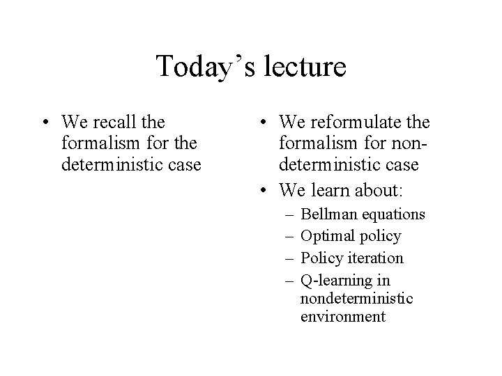 Reinforcement Learning II Ata Kaban A Kabancs bham