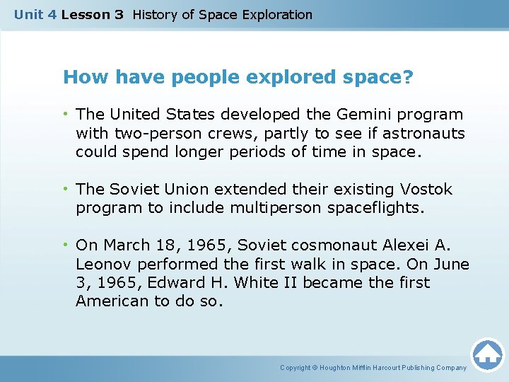 Unit 4 Lesson 3 History of Space Exploration