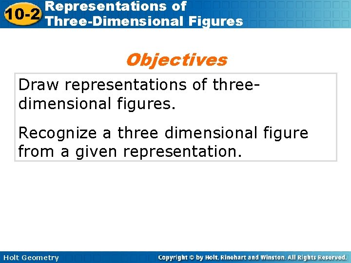 Representations of 10 2 ThreeDimensional Figures Warm Up