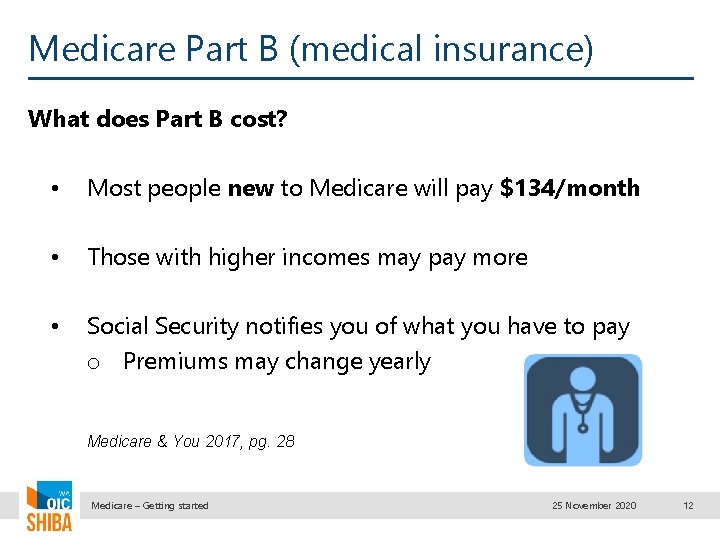 Medicare Overview for Navigators 25 November 2020 What