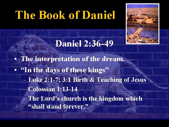 The Book of Daniel Chapter Two The Book
