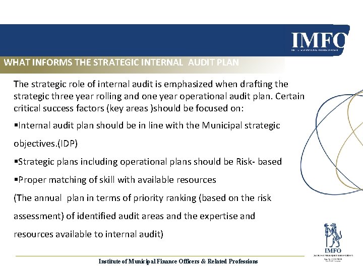 PRESENTATION TITLE BACK TO BASICS THROUGH INTERNAL AUDIT