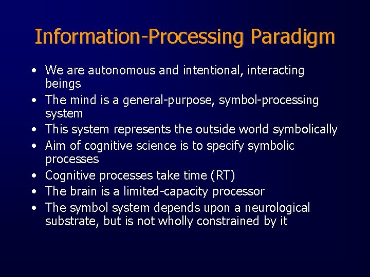 Cognitive Bases of Behavior Introduction and Historical Background