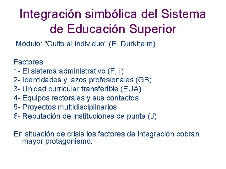 EL SISTEMA DE EDUCACION SUPERIOR una visin comparativa