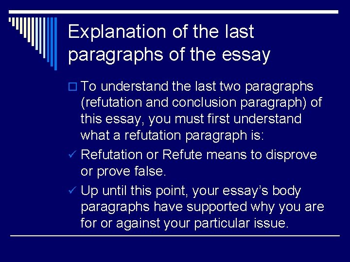 Explanation of the last paragraphs of the essay