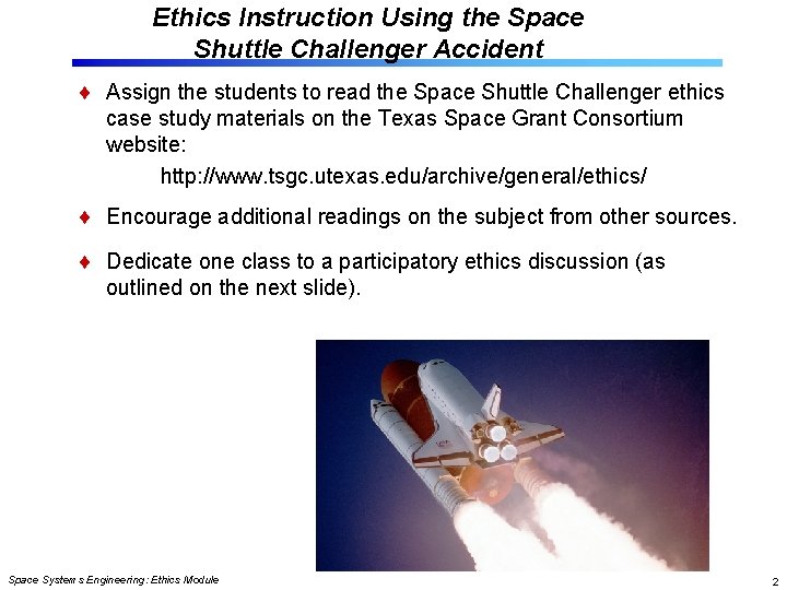 Ethics Module Space Systems Engineering version 1 0