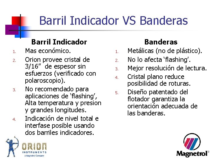 PRESENTANDO ORION INSTRUMENTS La Nueva Estrella de MAGNETROL