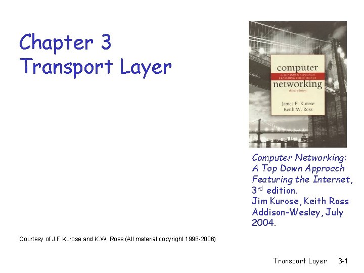 Chapter 3 Transport Layer Computer Networking A Top