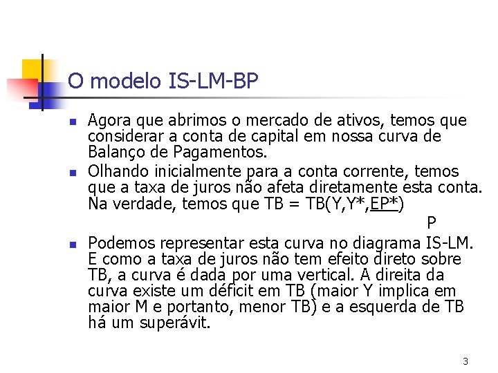 TEORIA MACROECONMICA II ECO 1217 Aula 16 Professores