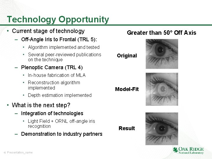 Model Based Iris Recognition with Plenoptic Cameras Technology