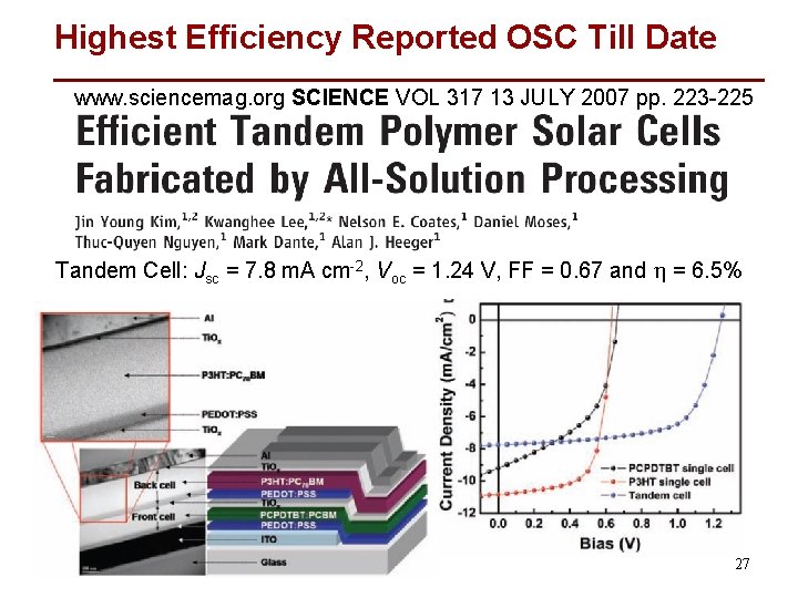 Organic Solar Cells Samtel Centre for Display Technologies
