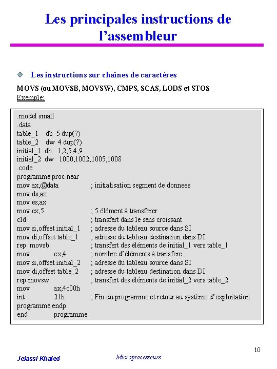 Architecture interne du microprocesseur 8086 Bus dadresse Le