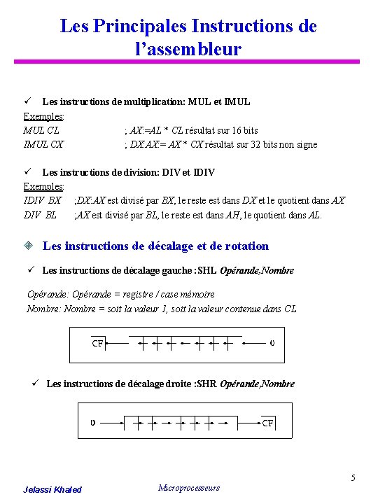 Architecture interne du microprocesseur 8086 Bus dadresse Le